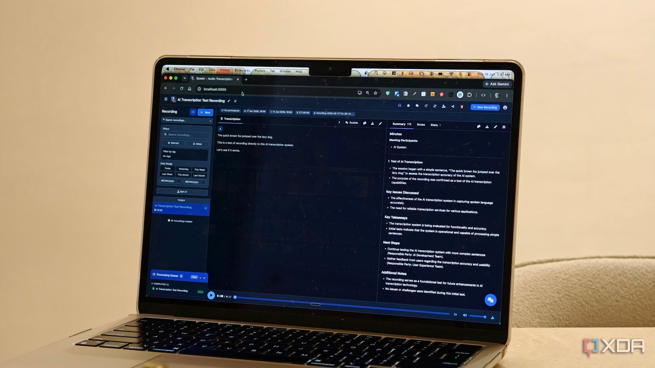 I self-host Speakr to transcribe every meeting and voice note, and it ...