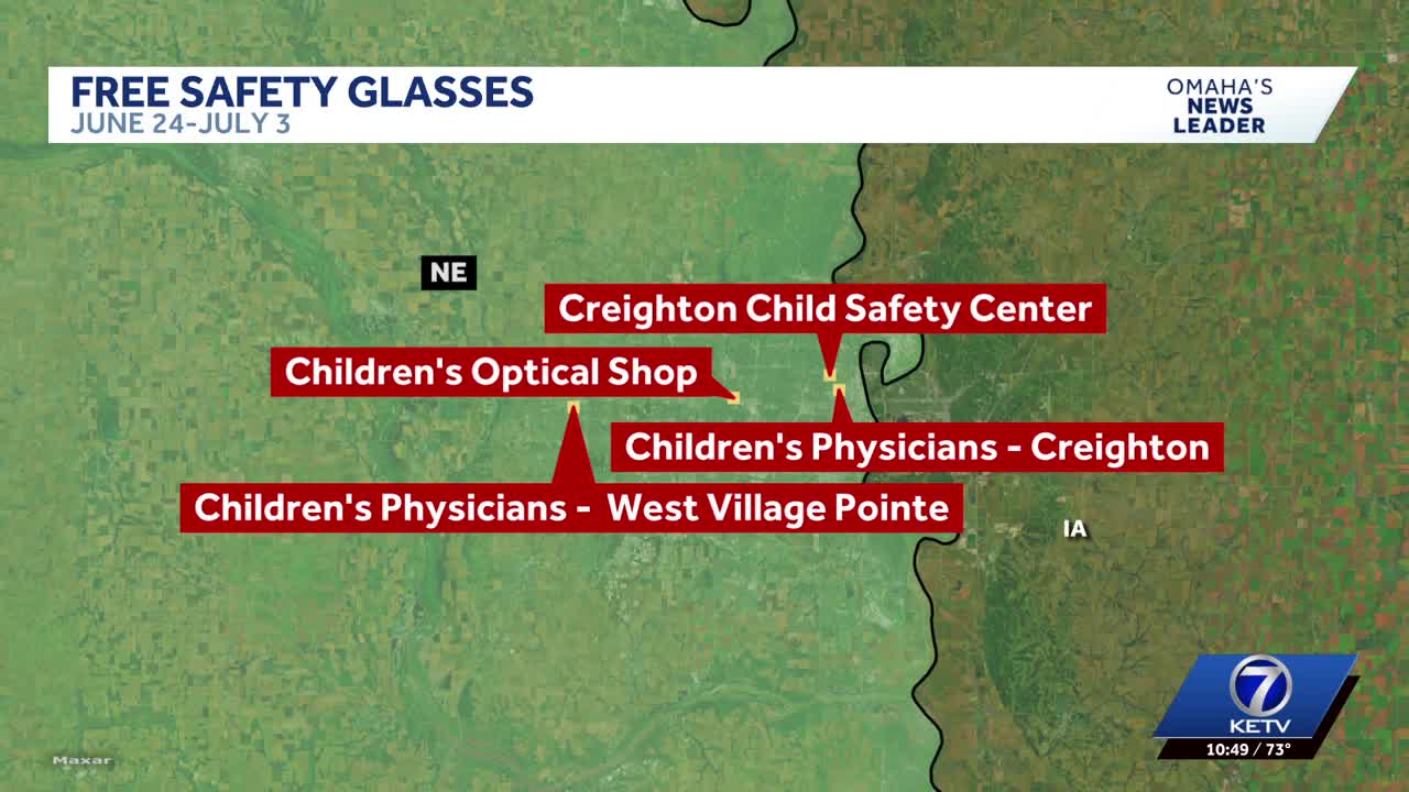 Children's Nebraska distributes free safety glasses for Fourth of July