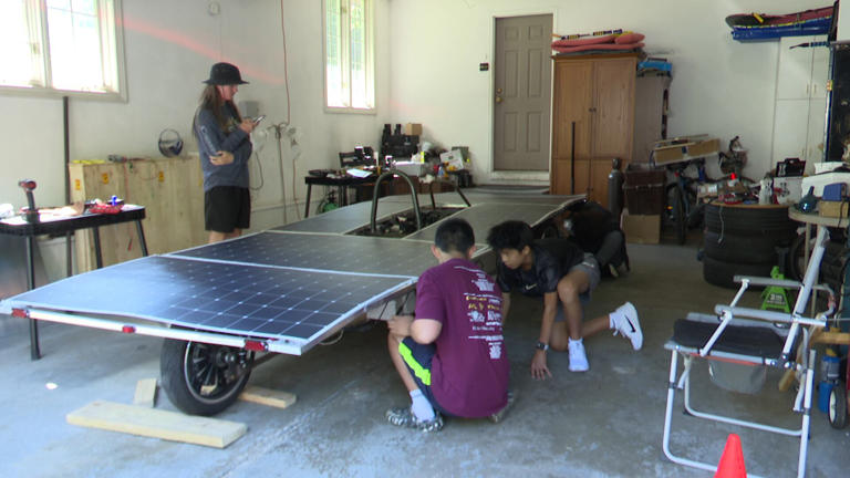 From garage to racetrack: Okemos students build solar car for national ...