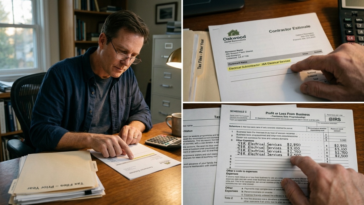 The contractor estimate revealed a business name from a tax schedule he ...