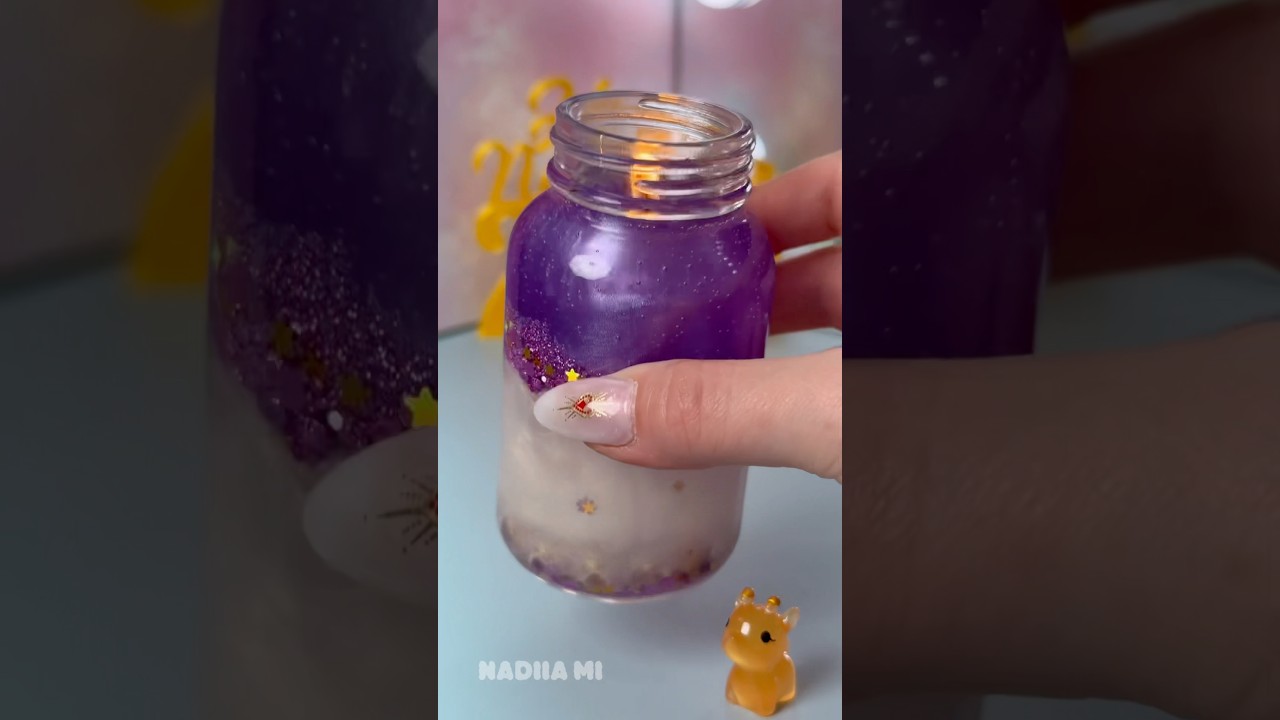 Mini water candle DIY 💜 purple aesthetic | relaxing shorts