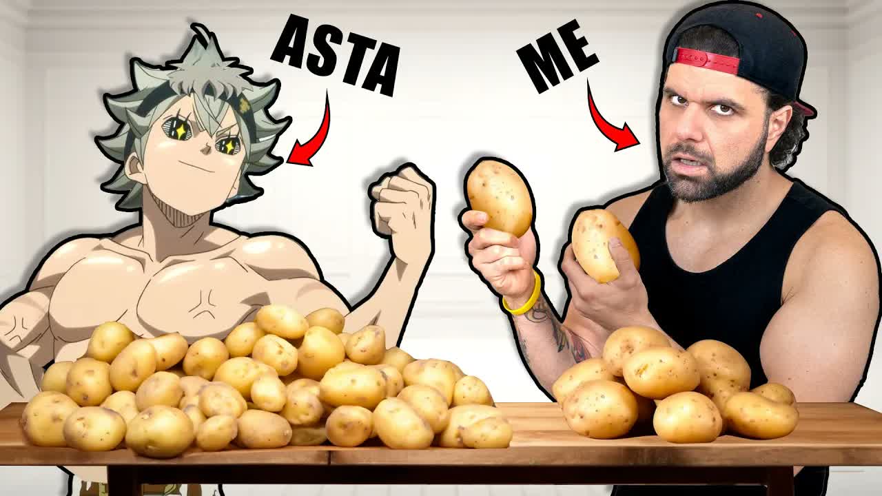 I ate like Black Clover's Asta for a day — it was almost all potatoes