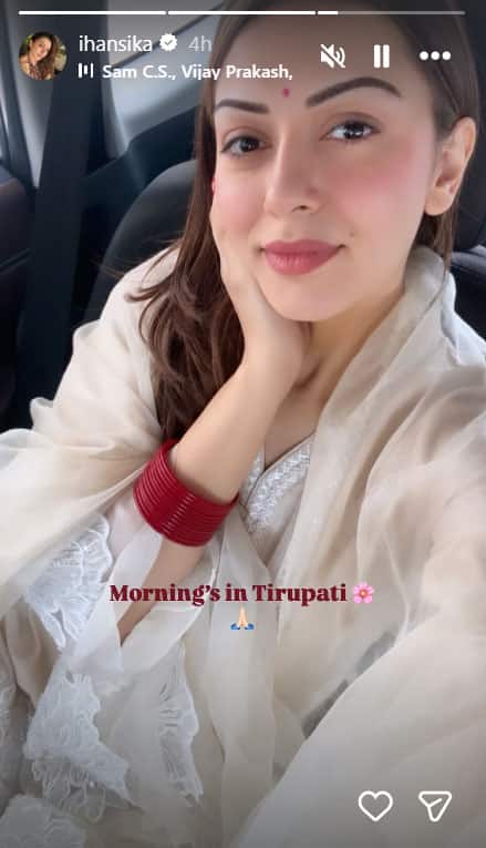 Hansika Motwanni visits Tirupati Temple, shares breathtaking morning ...