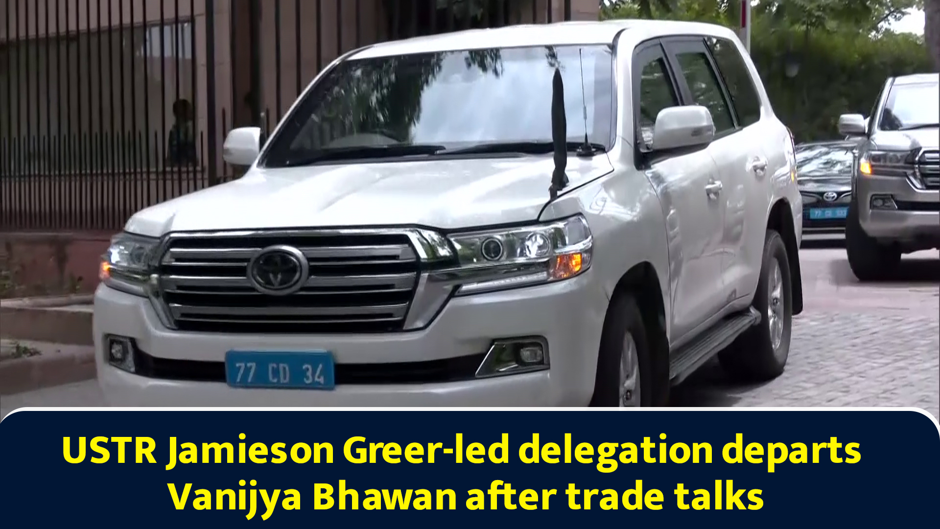 USTR Jamieson Greer-led delegation departs Vanijya Bhawan after trade talks