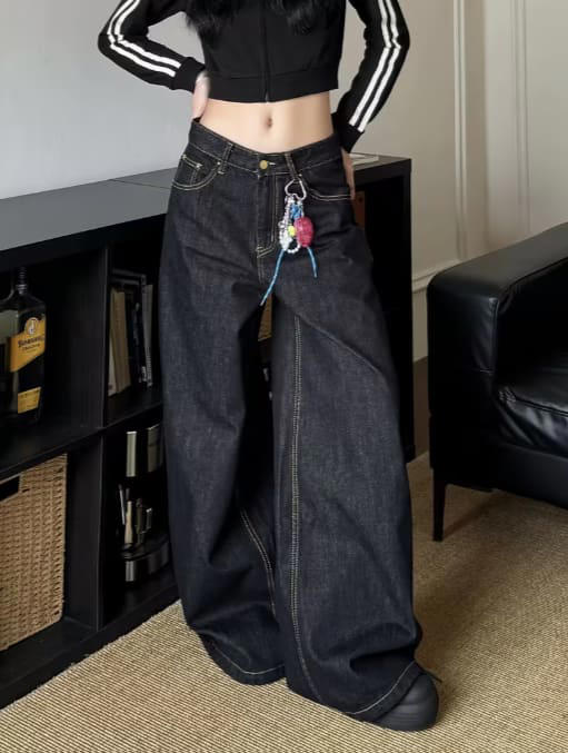 Trendy wide leg jeans to upgrade your street style on Temu Spain