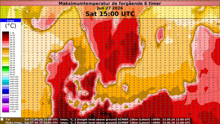 Advarer om 'farligt vejr' i stort set hele landet: Op mod 35 grader i ...