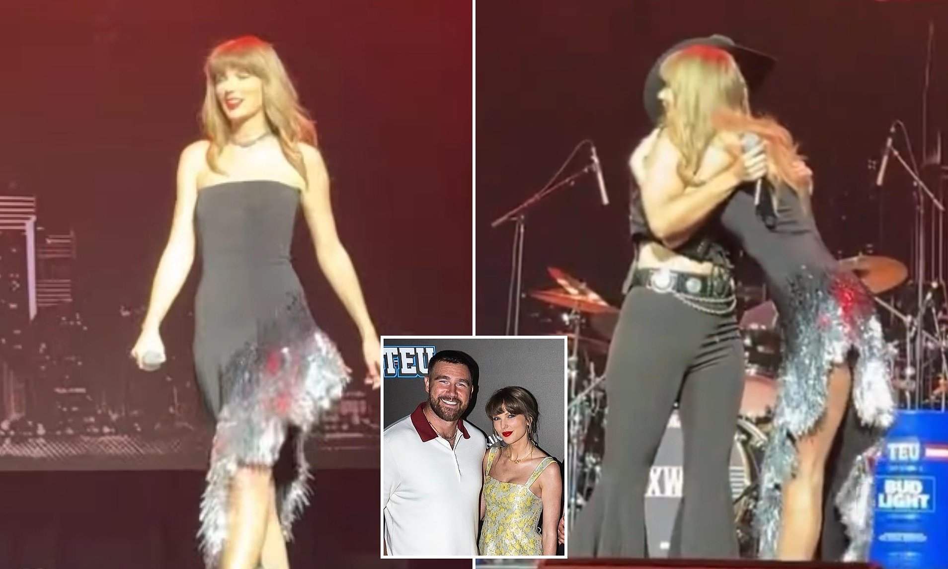 Taylor Swift flaunts engagement ring during surprise performance ahead ...