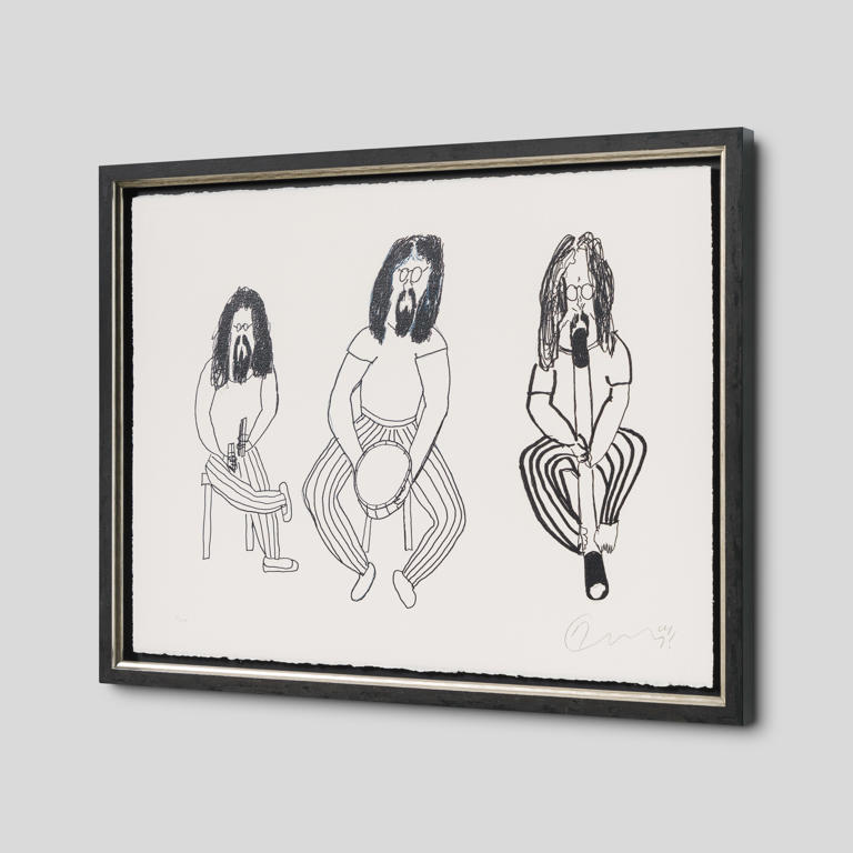 Sir Billy Connolly unveils new self portraits in trio of art work
