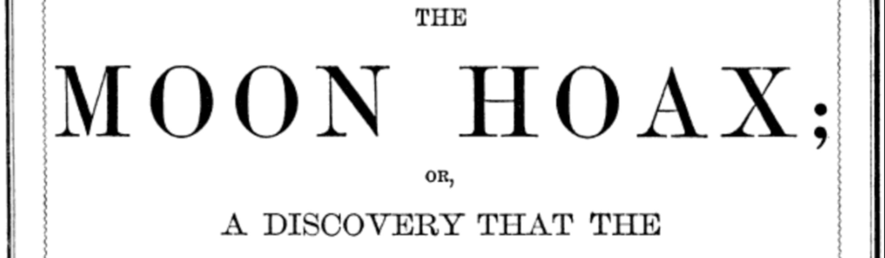 The great moon hoax of 1835