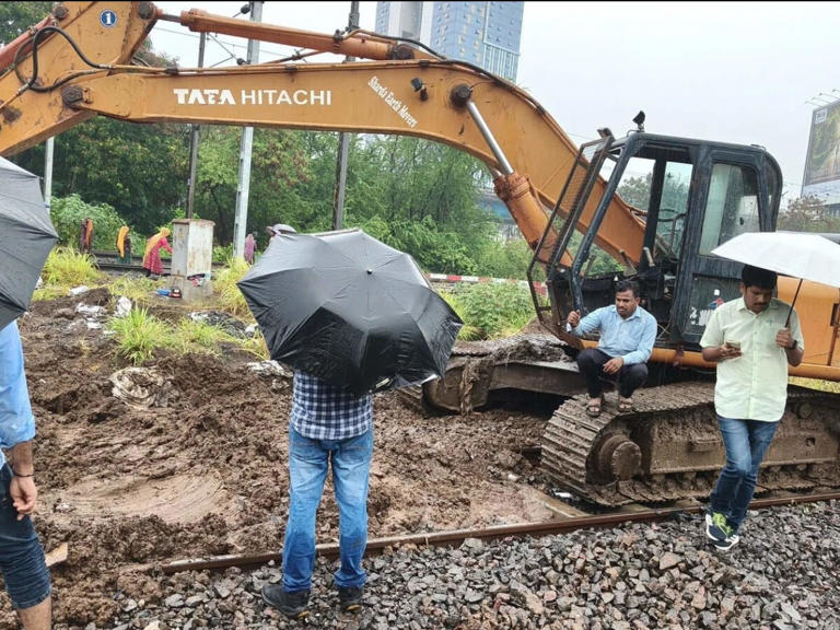 Mumbai weather: Rail services disrupted due to soil erosion near tracks ...