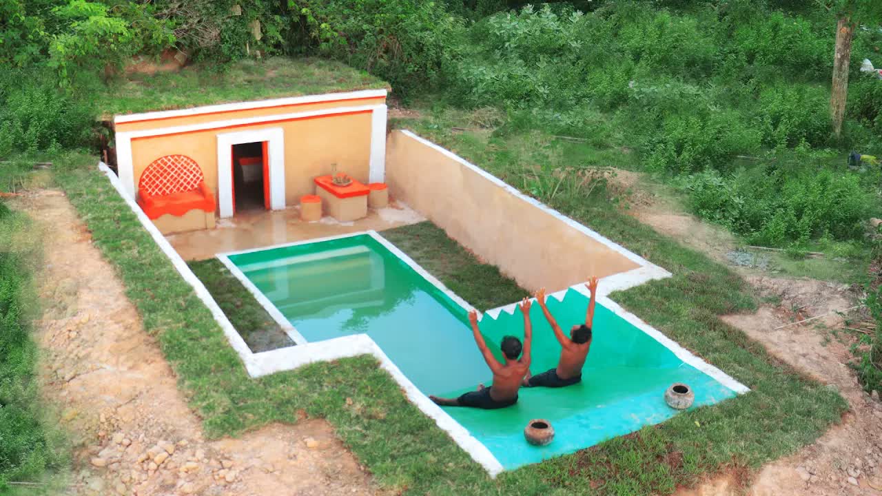 Would you swim in this hand-dug underground pool?