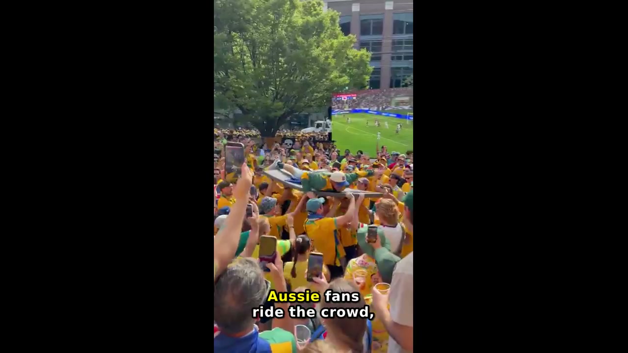 Fans turn broken picnic table into surfboard at Seattle World Cup bash