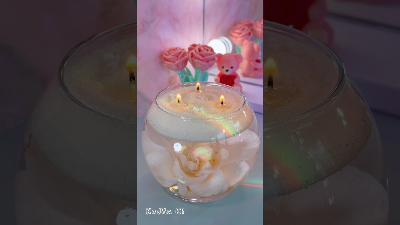 I put a real flower in a water candle... magical result🤍