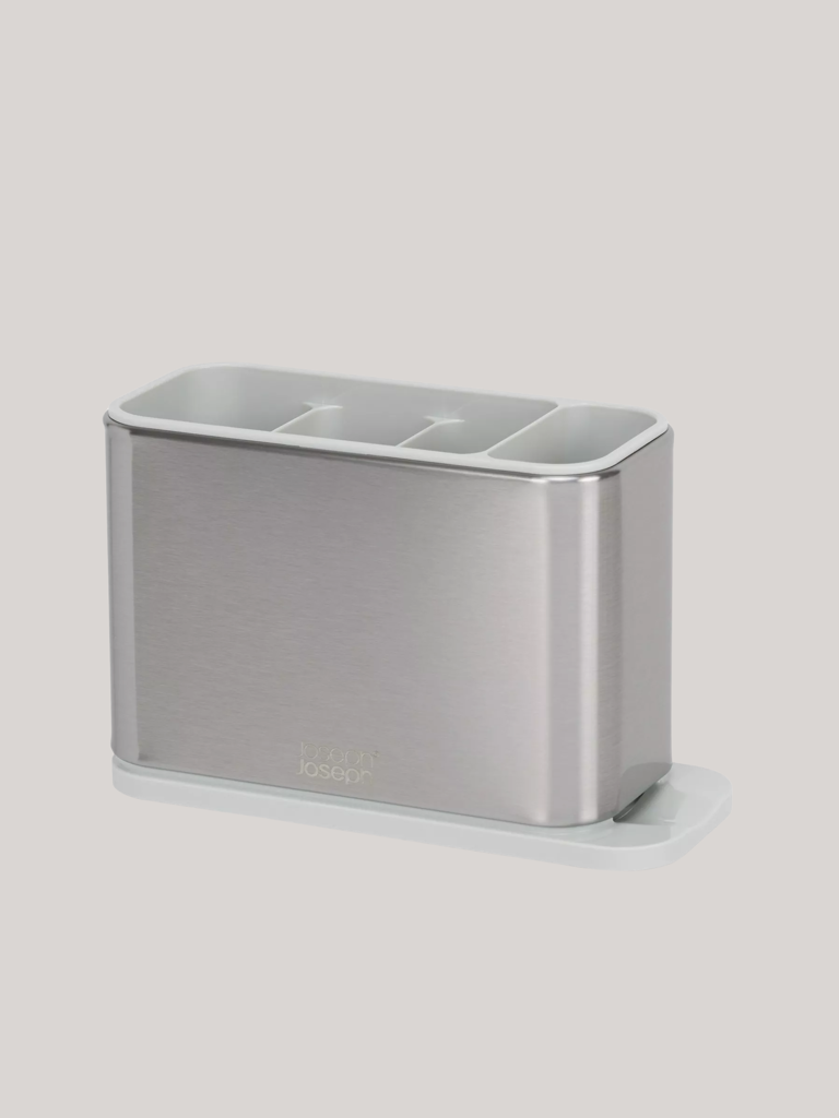 This 5-star-rated, quick-drying cutlery caddy is a countertop saver