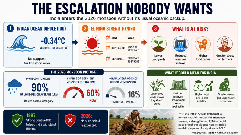 UN sounds El Nino alarm: Weak monsoon, food inflation, water stress for ...