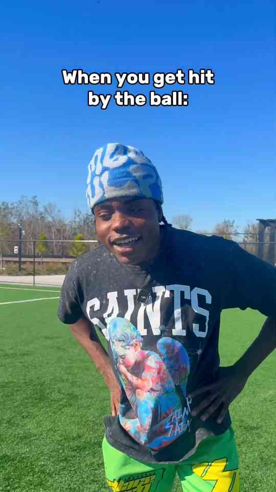 Getting hit by a soccer ball