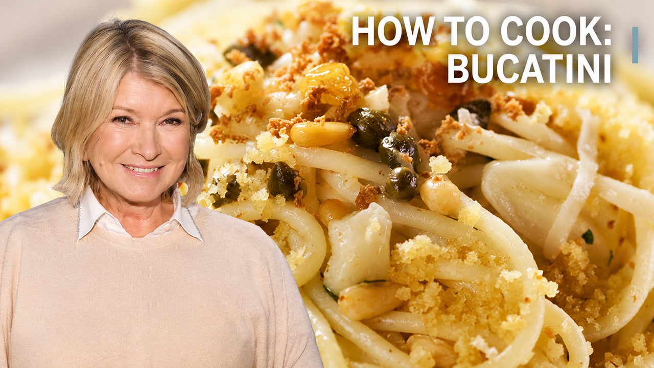 Bucatini with breadcrumbs and bottarga for an elegant pasta dinner