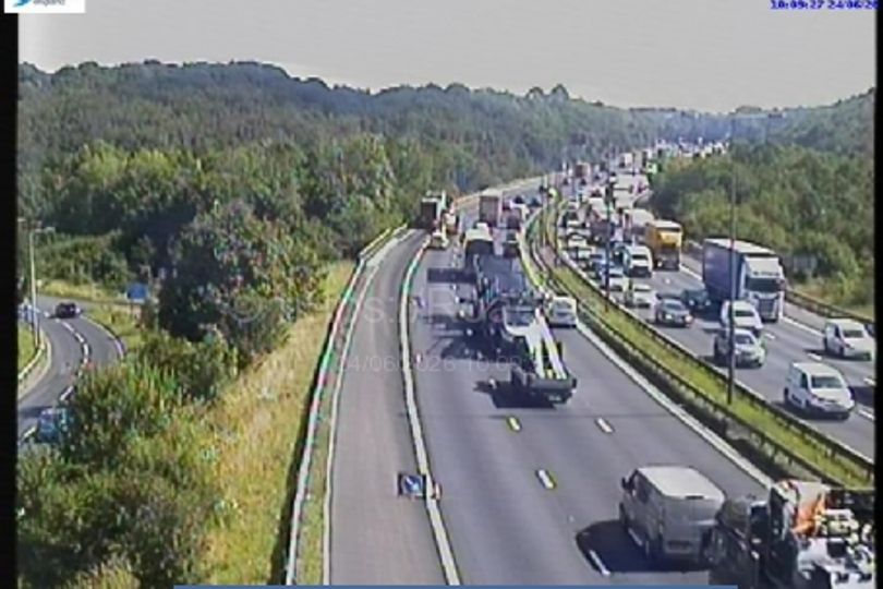 M62 traffic near Huddersfield as lorry 'leaking fuel' and crash cause ...