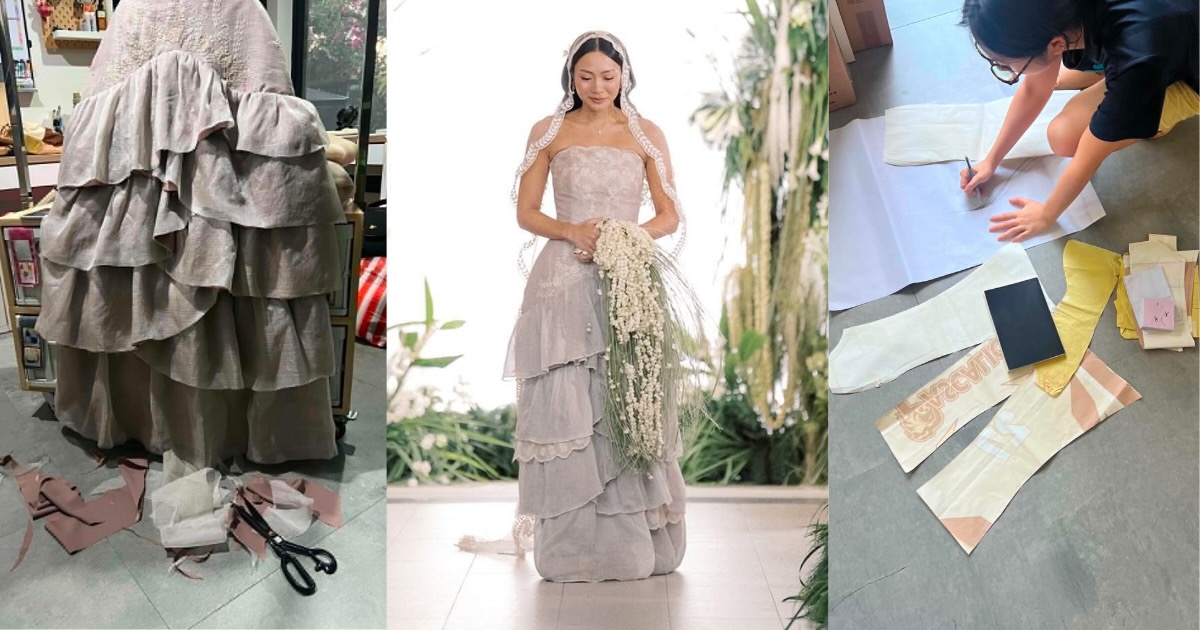 This bride made her own wedding dress with fabric from Kamuning and a ...