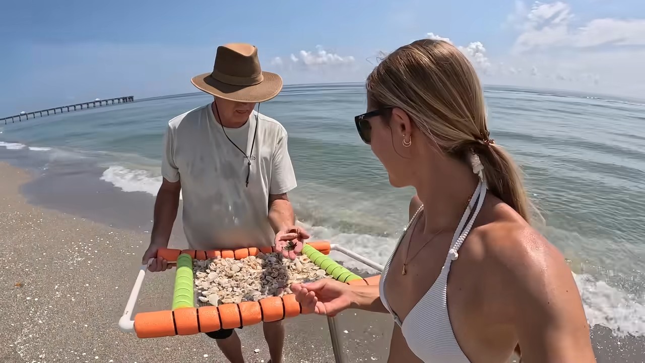 They searched for 5 days without success, then found a shark tooth