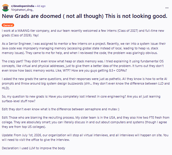 The AI shortcut problem: Why some 8.5+ CGPA engineering grads struggle ...