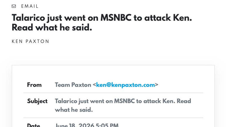 Paxton Fundraising Email Falsely Claims Talarico Avoided Affordability ...