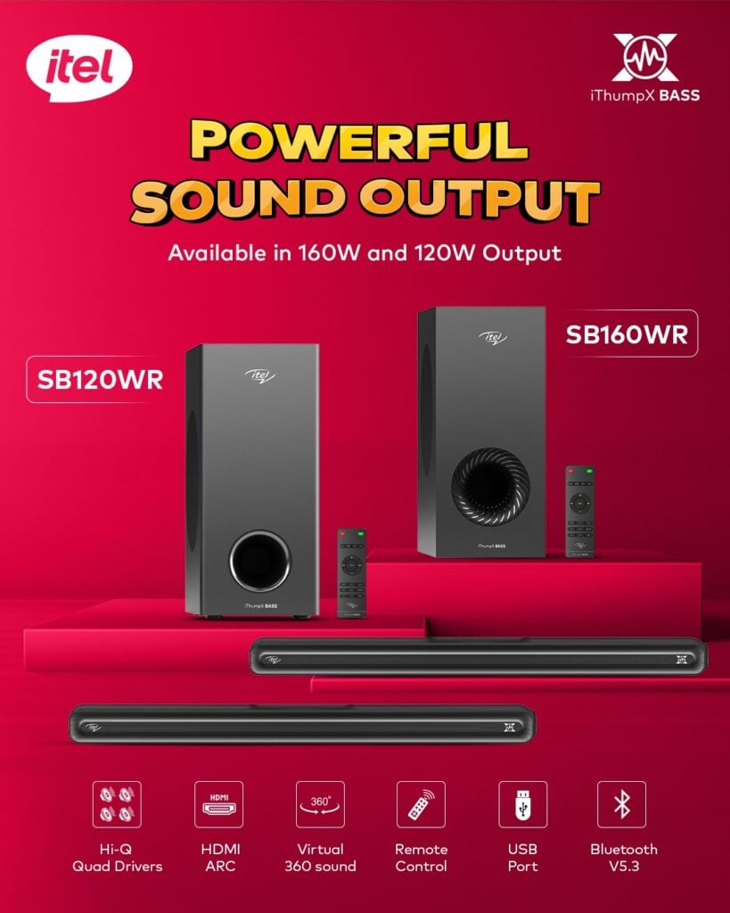 Itel launches 160W and 120W soundbars with iThumpX Bass technology in India