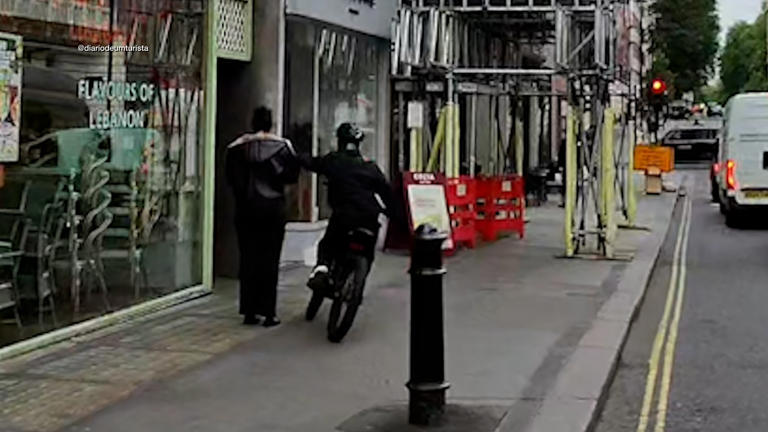 Phone snatched by motorcyclist on busy London street
