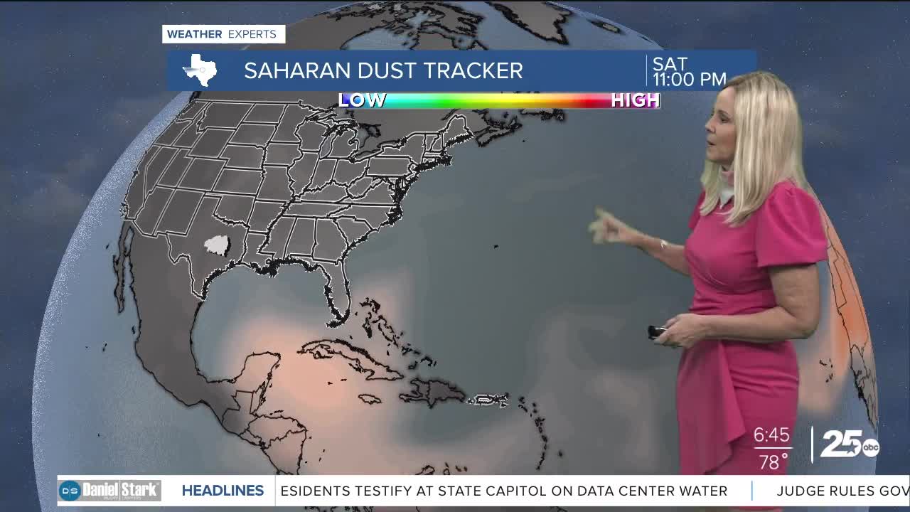 Saharan dust creeps in and humidity drops