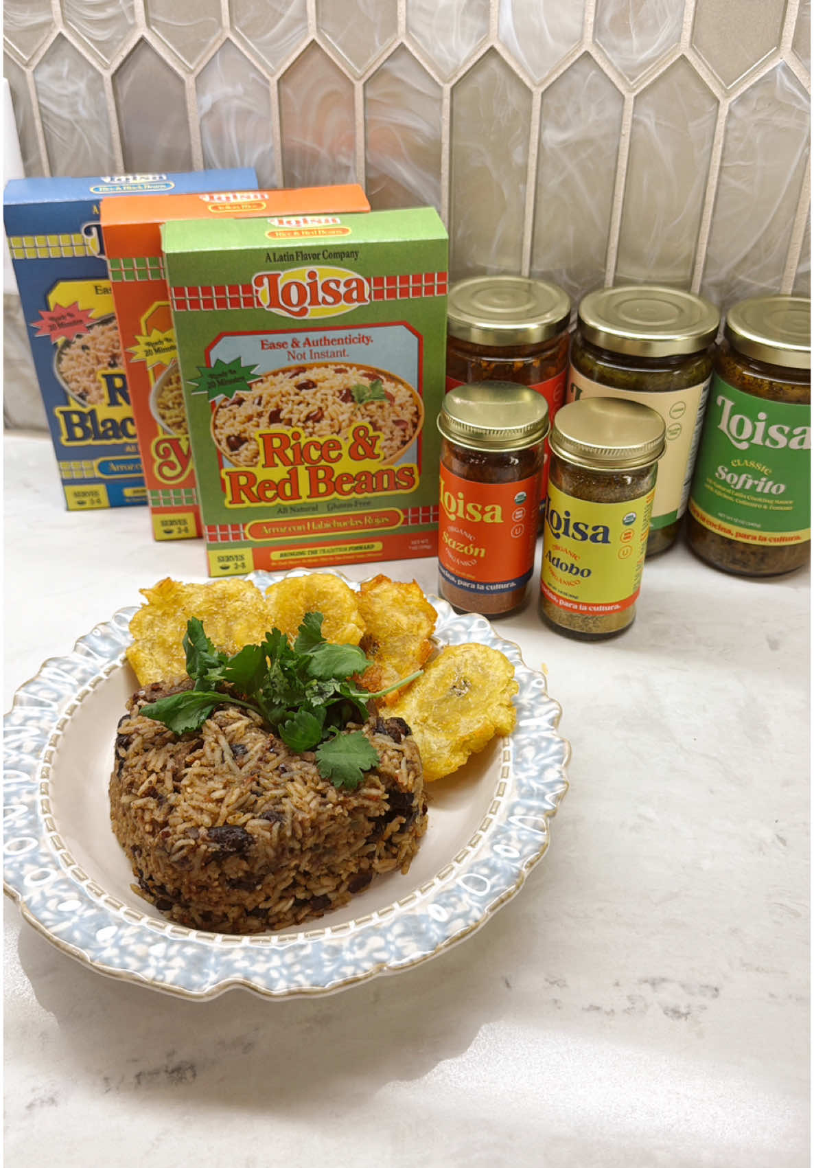 Making flavorful Loisa rice and beans with sweet fried plantains and ...