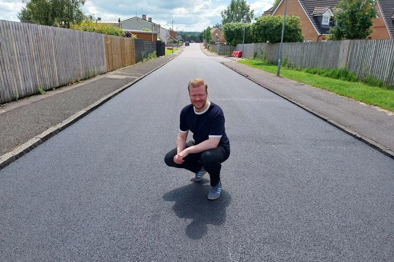 Resurfacing work completed at carriageway in area of Motherwell