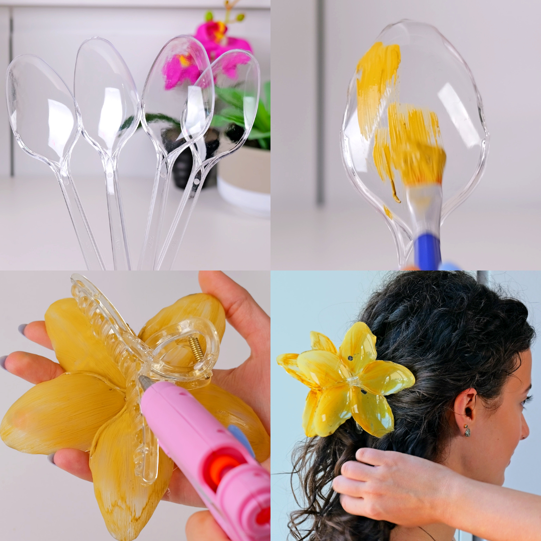 DIY cute flower claw clip tutorial! 🌸