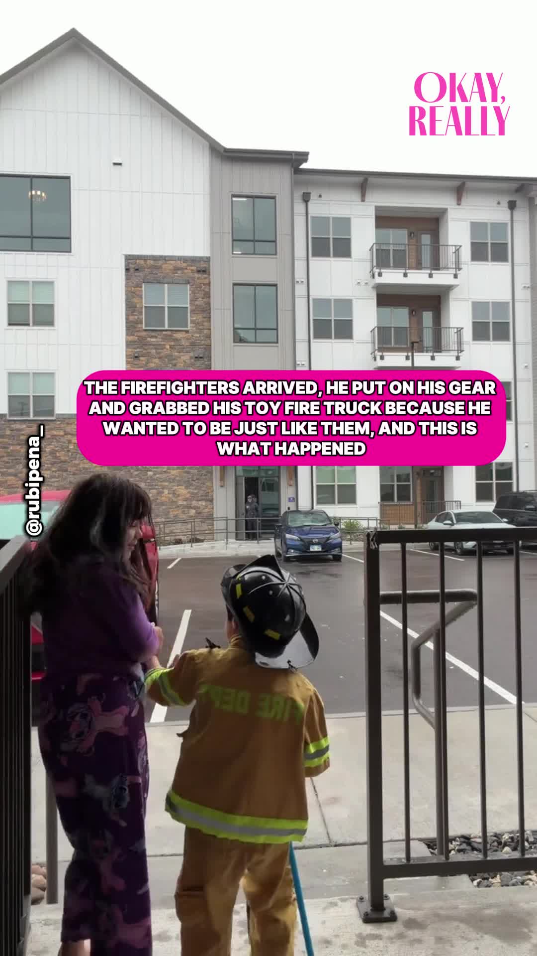 Little boy meets real-life heroes while dressed as one