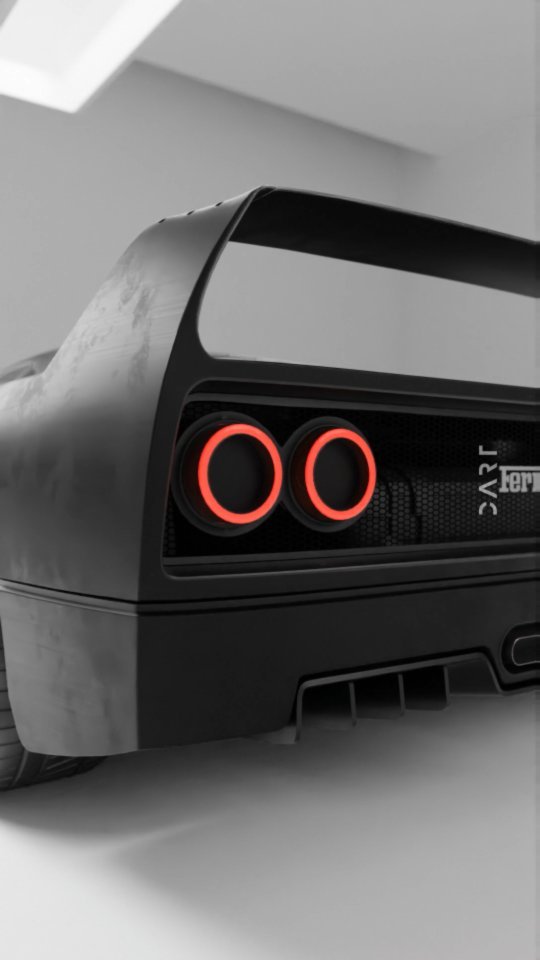 Ferrari F40 restomod reborn in cyberspace futuristic 3D concept