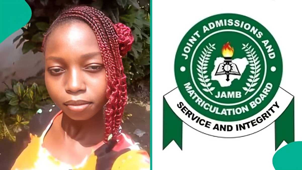 Lady who came first in primary school shows people her WAEC and JAMB ...