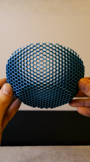 Hexagonal 3D printed bowl with stunning color gradient
