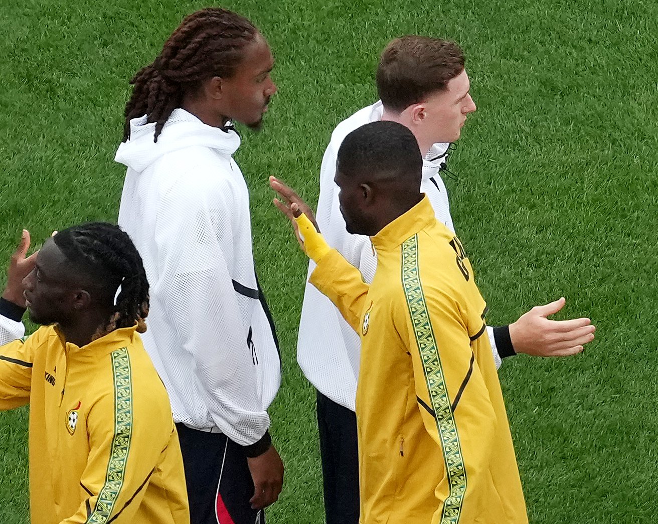 England’s Djed Spence refuses to shake hands with Ghana’s Thomas Partey
