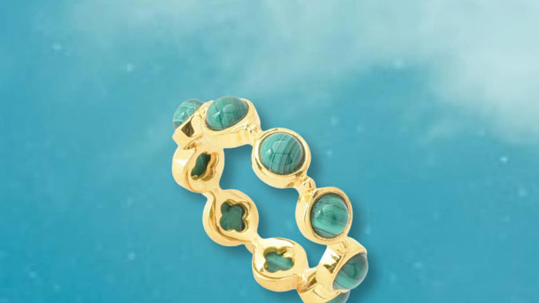Get the 18K gold plated gemstone eternity band ring for $50—perfect for ...