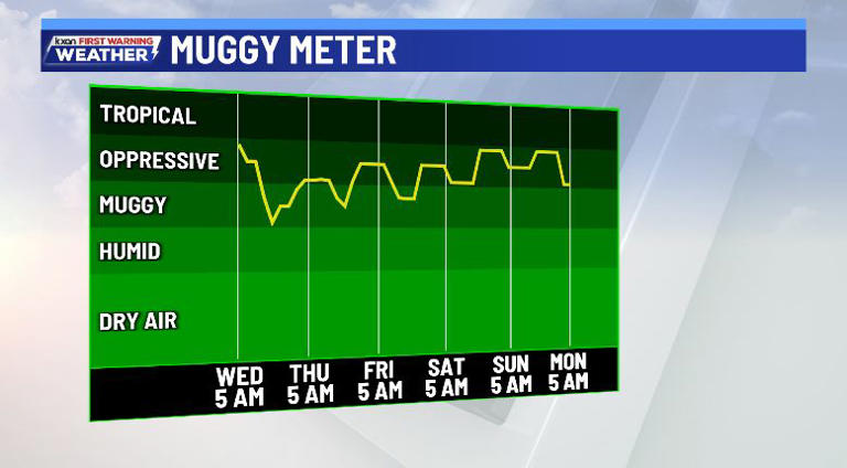 Slowly heating up through the weekend, dust moves in
