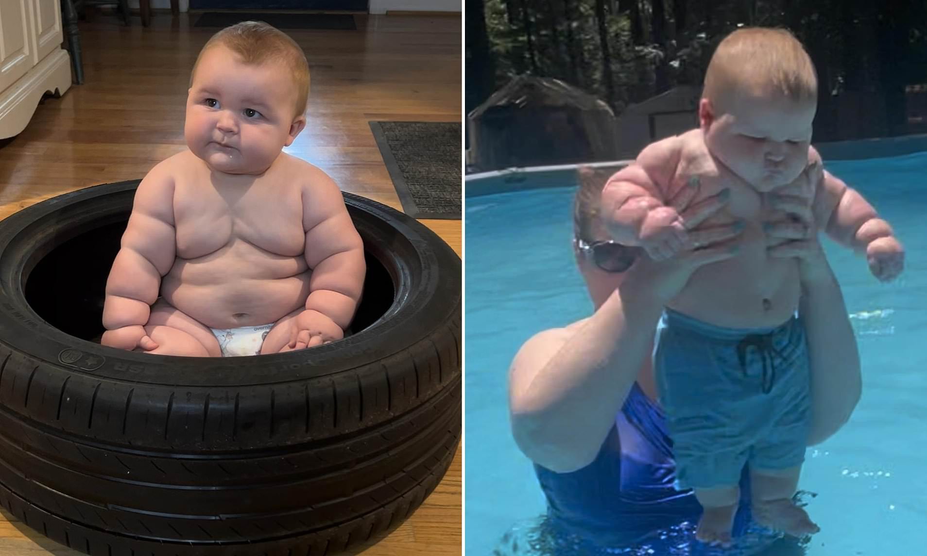 'Huge' adorable eight-month-old baby has already outgrown clothes made ...