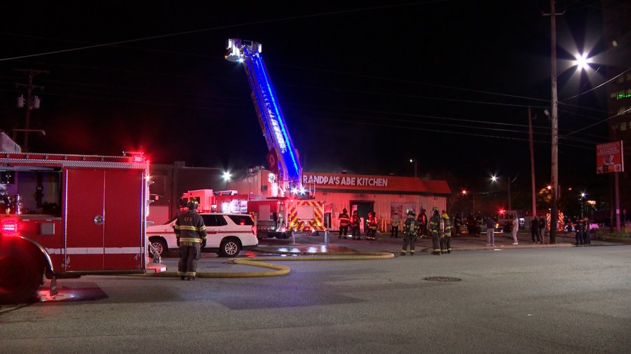 Fire crews battle flames at Grandpa Abe’s Kitchen on Cleveland’s east side