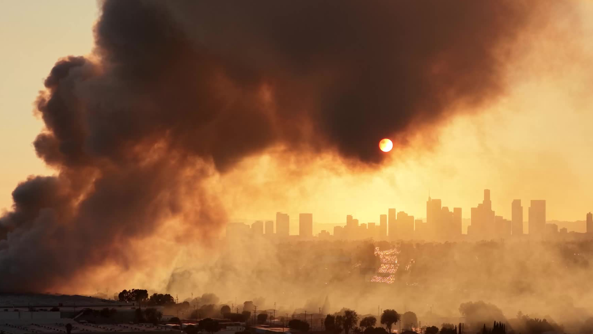 LA warehouse fire continues to burn as air quality concerns grow