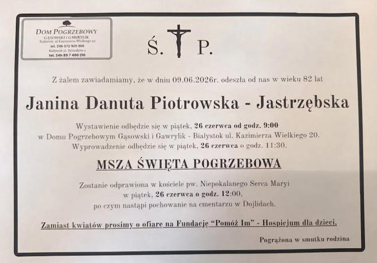 Nie żyje prof. Janina Danuta Piotrowska-Jastrzębska. Była prodziekan ...