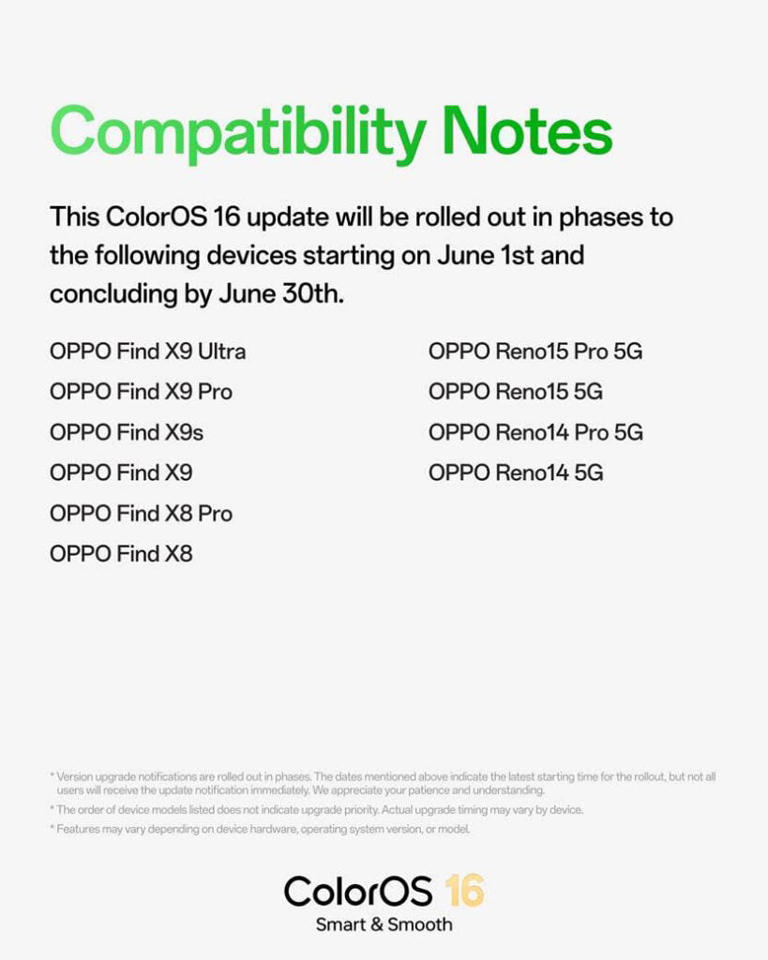 Live football scores on your home screen: ColorOS 16 June update starts ...