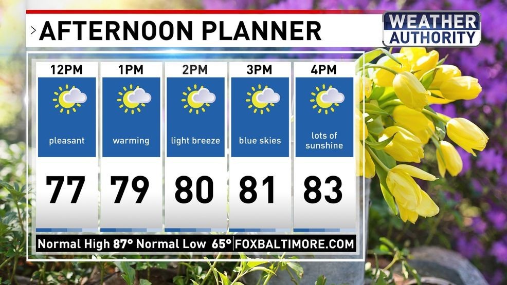 A couple beautiful days ahead of weekend rain in Maryland