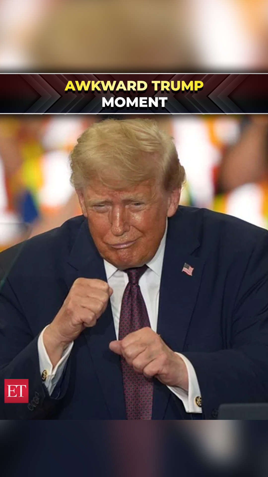 US President Trump asks who didn’t vote for him. Man behind him raises hand