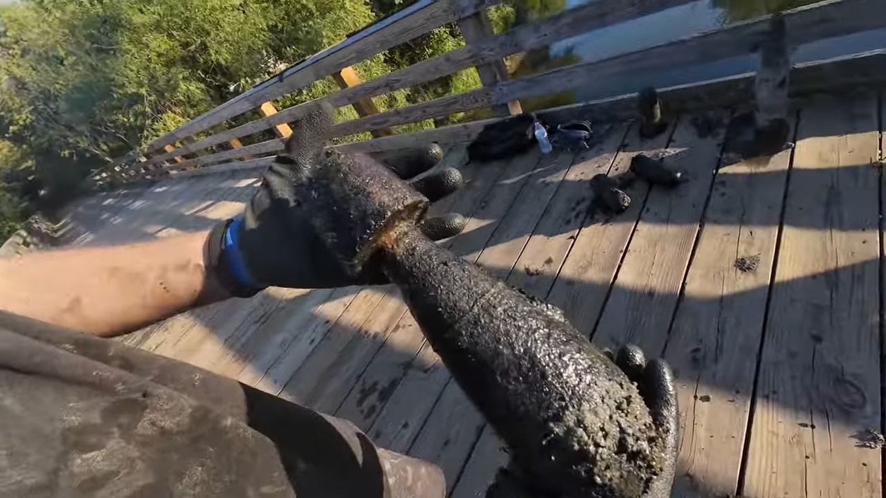 He found a huge military round on his second throw, then the ...