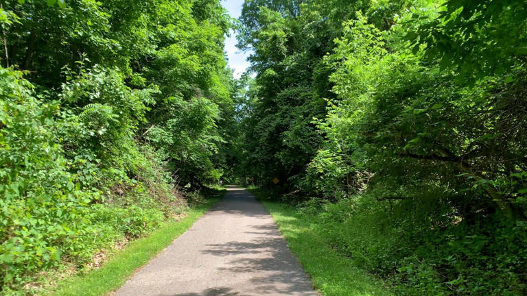 Enjoying a bike ride to Rockford along the White Pine Trail