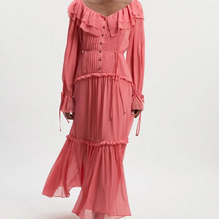Angellica Bell's coral evening dress is the elegant but comfortable ...