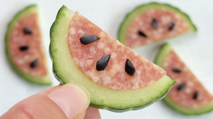 Watermelon cucumbers cute party food idea
